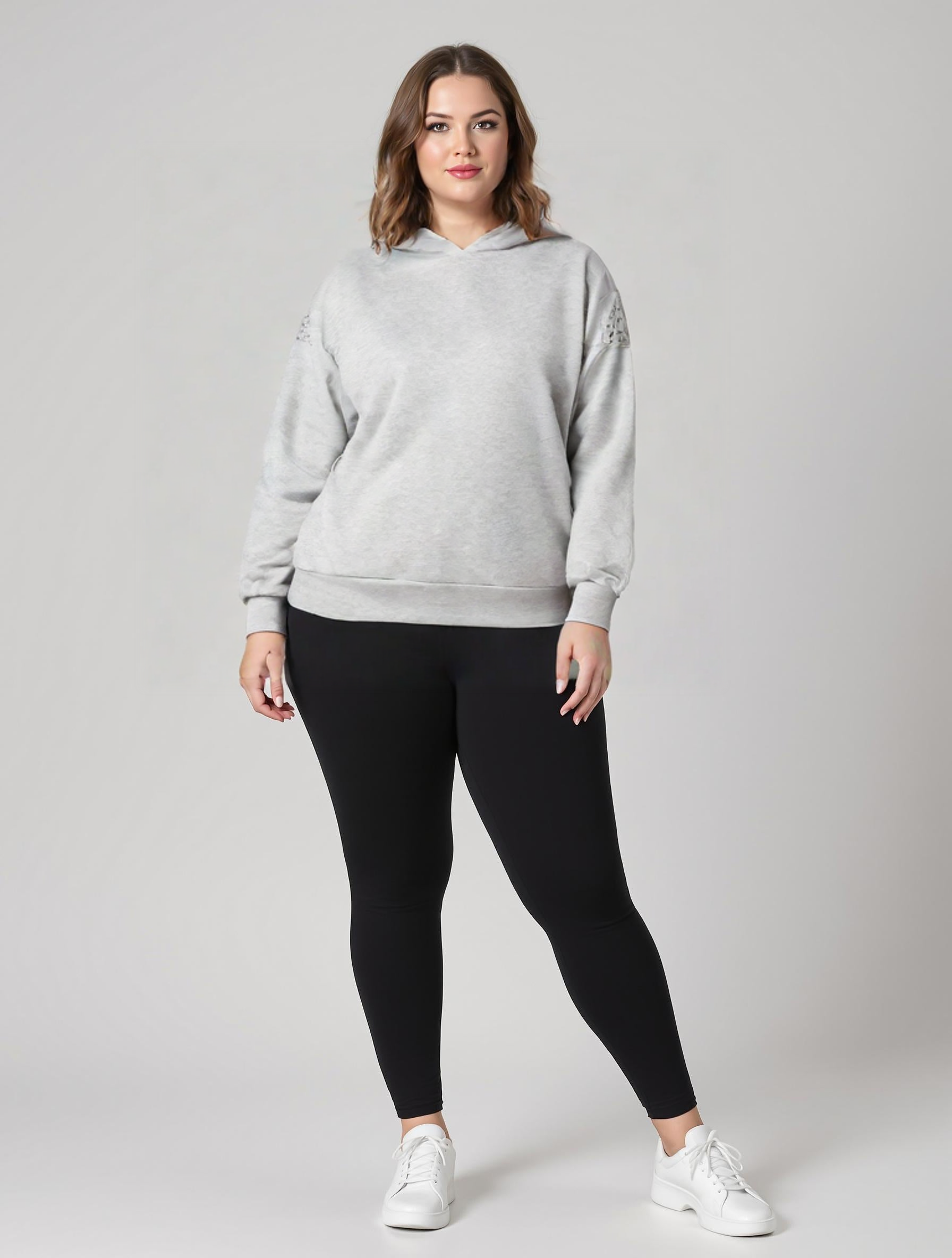 AnAlana 204 Hoodie - Hoodie med rhinsten – Pluspige